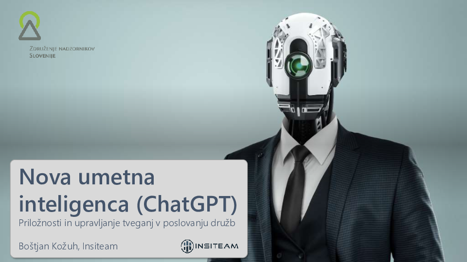 Nova umetna inteligenca (ChatGPT) - priložnosti in upravljanje tveganj v poslovanju družb ...